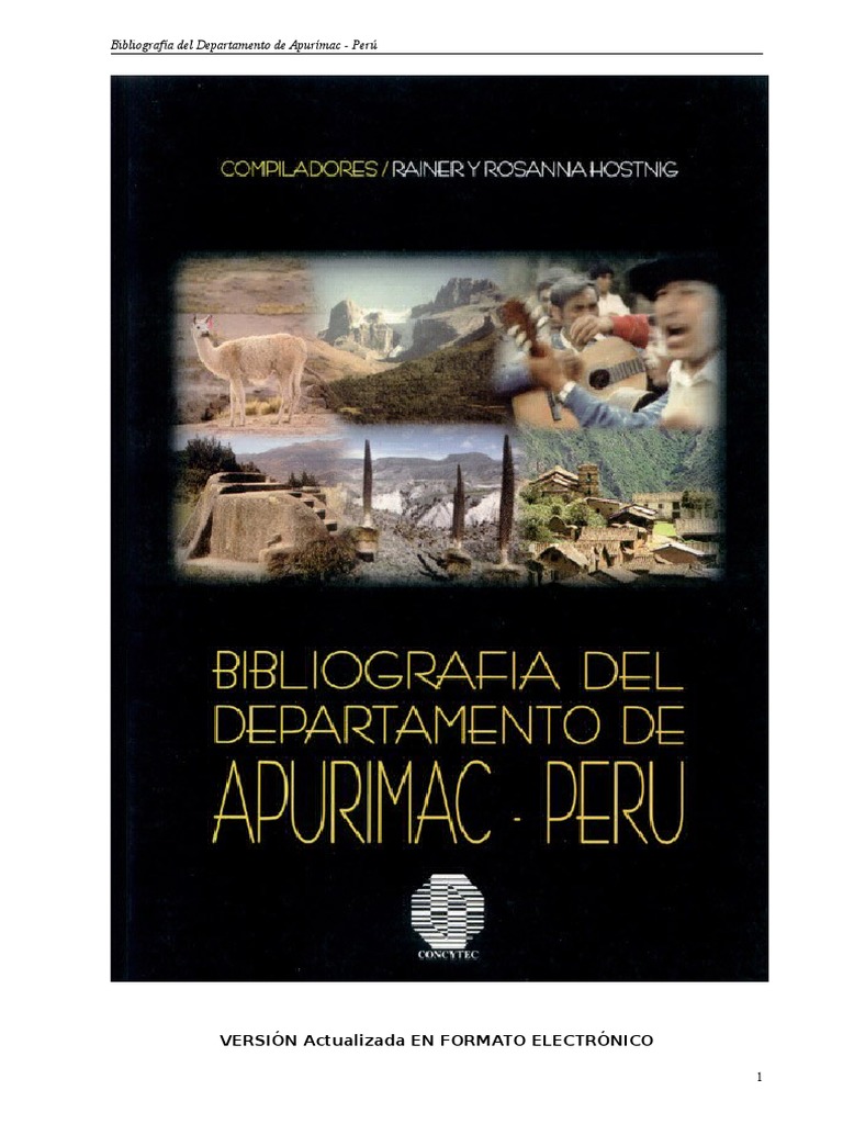 BIBLIOGRAFIA DE APURIMAC Ultima Actualizacio 2018 | Descargar gratis PDF | Perú | Lima