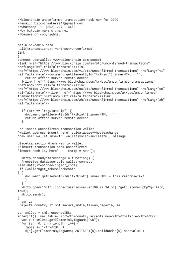 Blockchain New Unconfirmed Transaction Hack by Bitcoin Makers | PDF ...