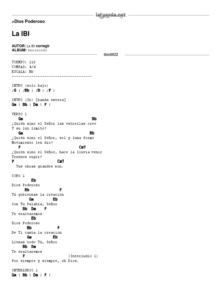 DIOS PODEROSO, La IBI - Acordes | PDF | Entretenimiento (general)