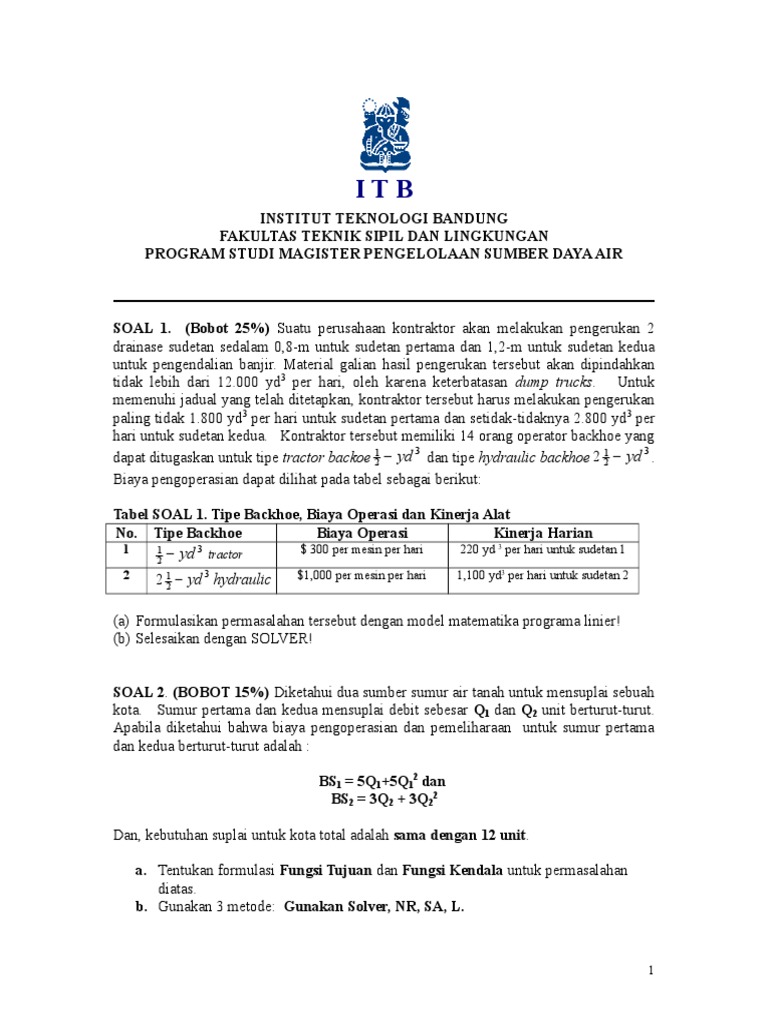 Pemodelan Optimasi MPSDA | PDF