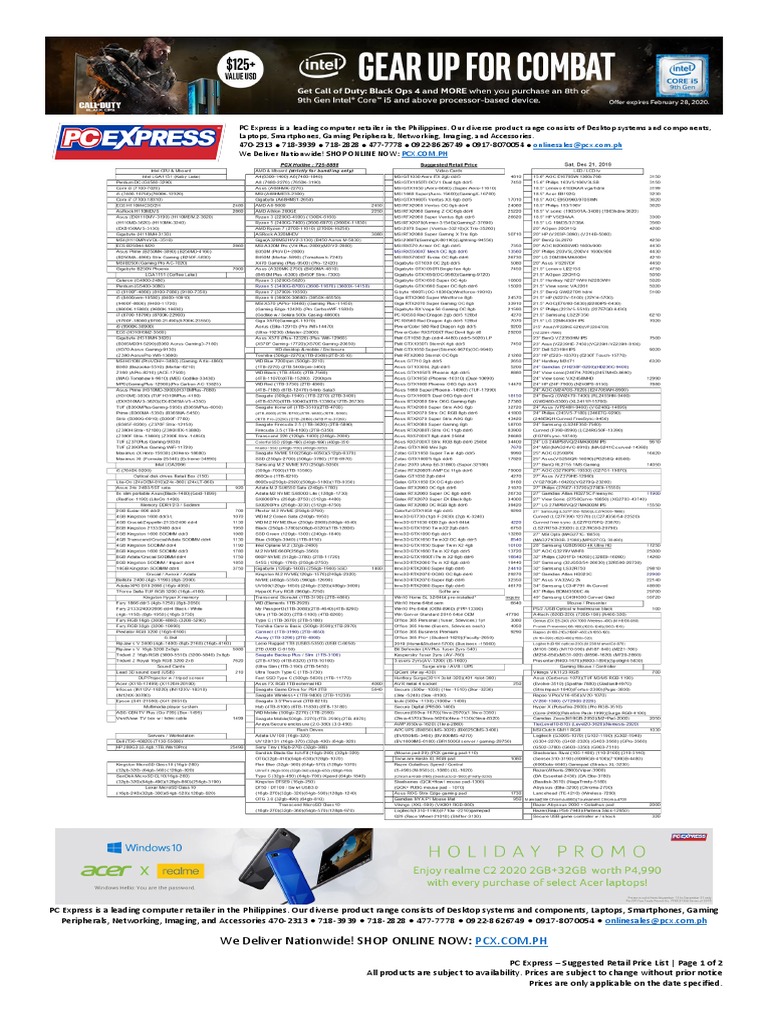 2019-12-21 - PC Express - Suggested Retail Price List PDF | PDF ...