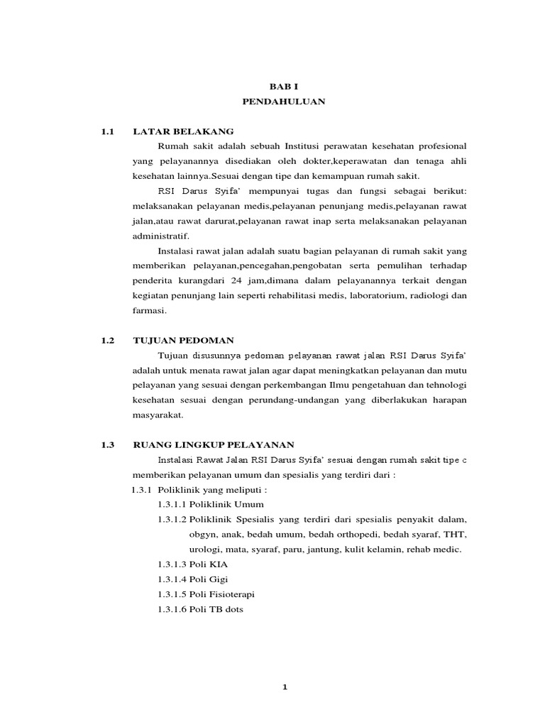 Pedoman Pelayanan Rawat Jalan FIX | PDF