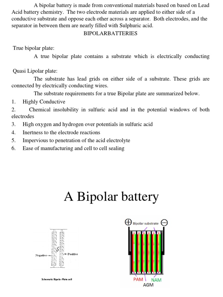 Bipolar Battery | PDF | Lead | Chemistry