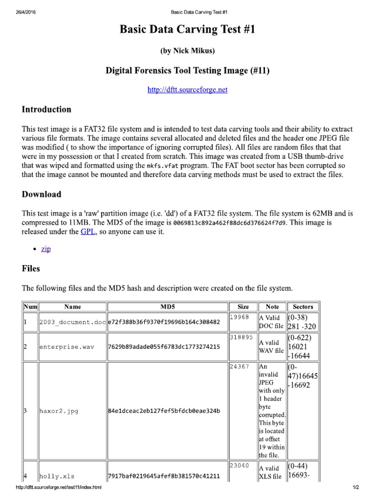 Basic Data Carving Test 1 Pdf Pdf