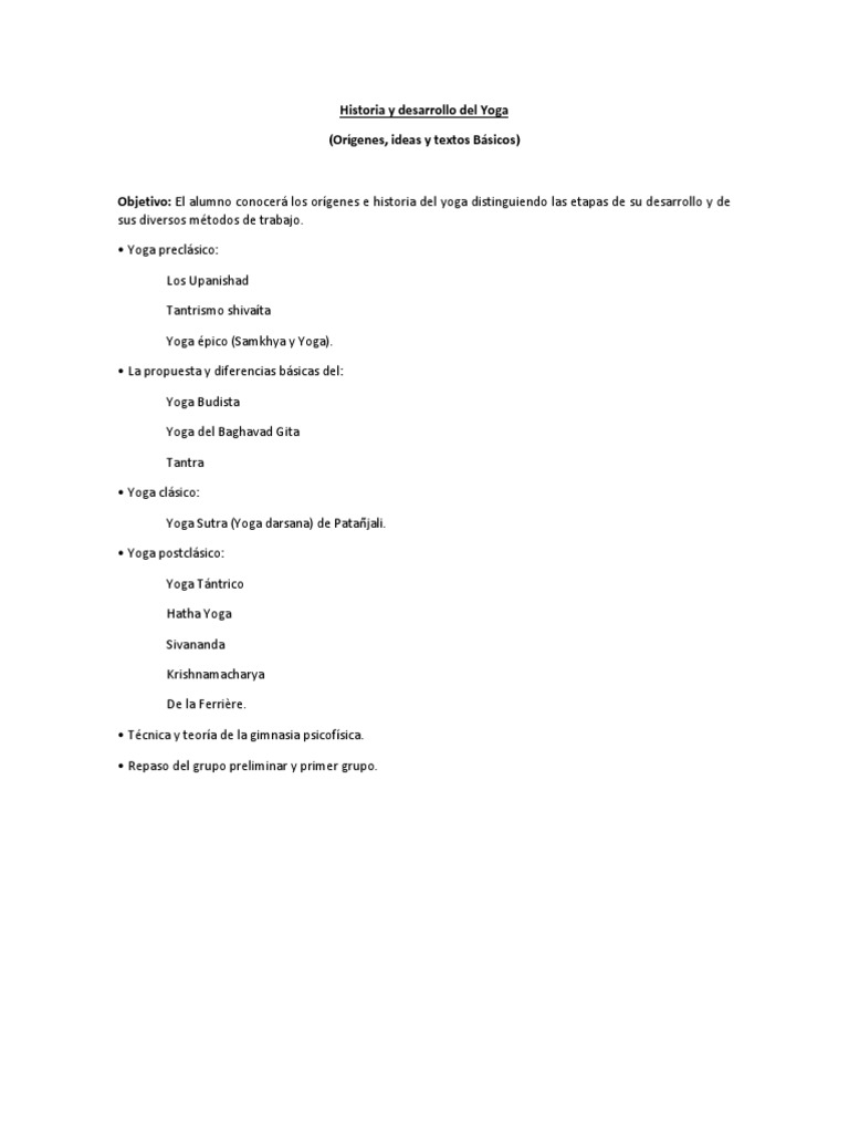Historia y Desarrollo Del Yoga (OB) | PDF | Vedas | Yoga