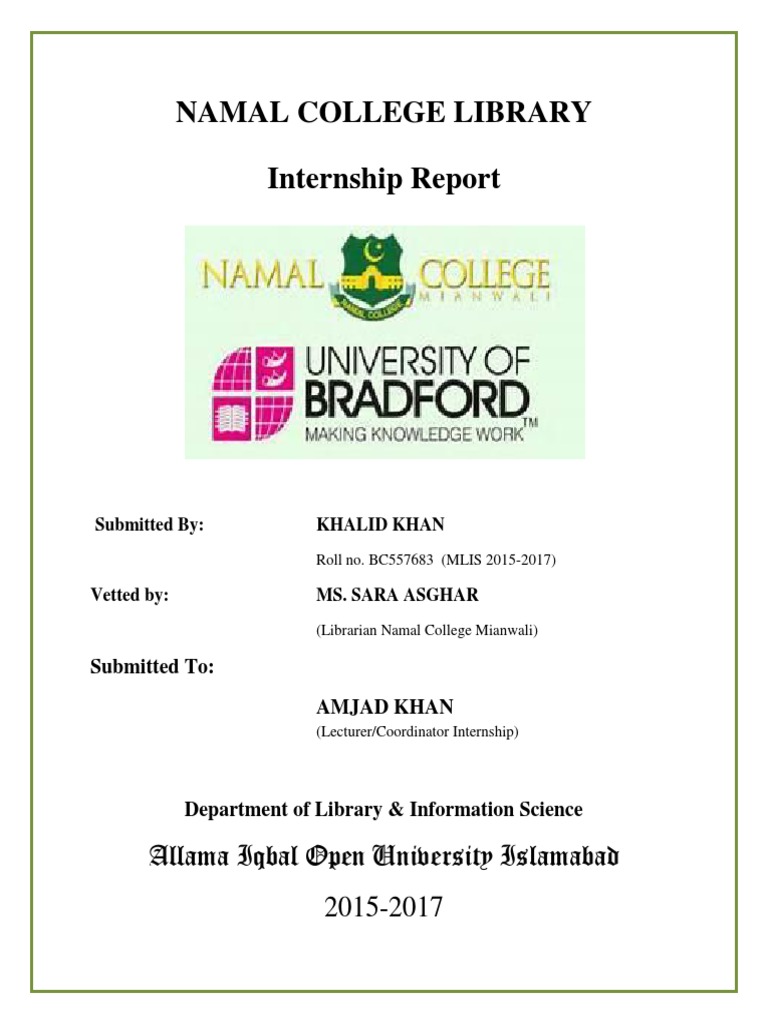 MLIS Internship Report. | PDF | Libraries | Books