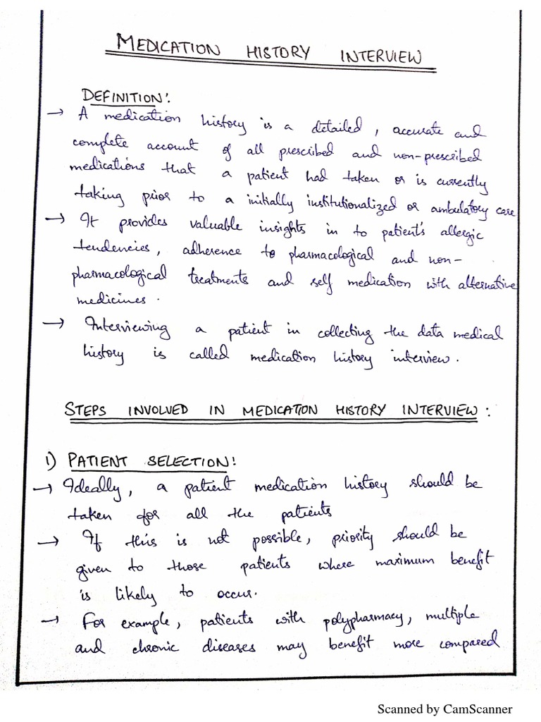Medication History Interview PDF | PDF
