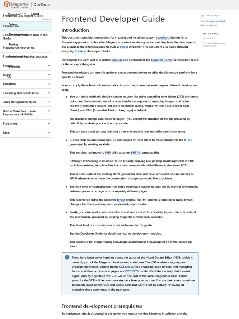 Frontend Developer Guide - Magento 2 Developer Documentation PDF | Download Free PDF ...