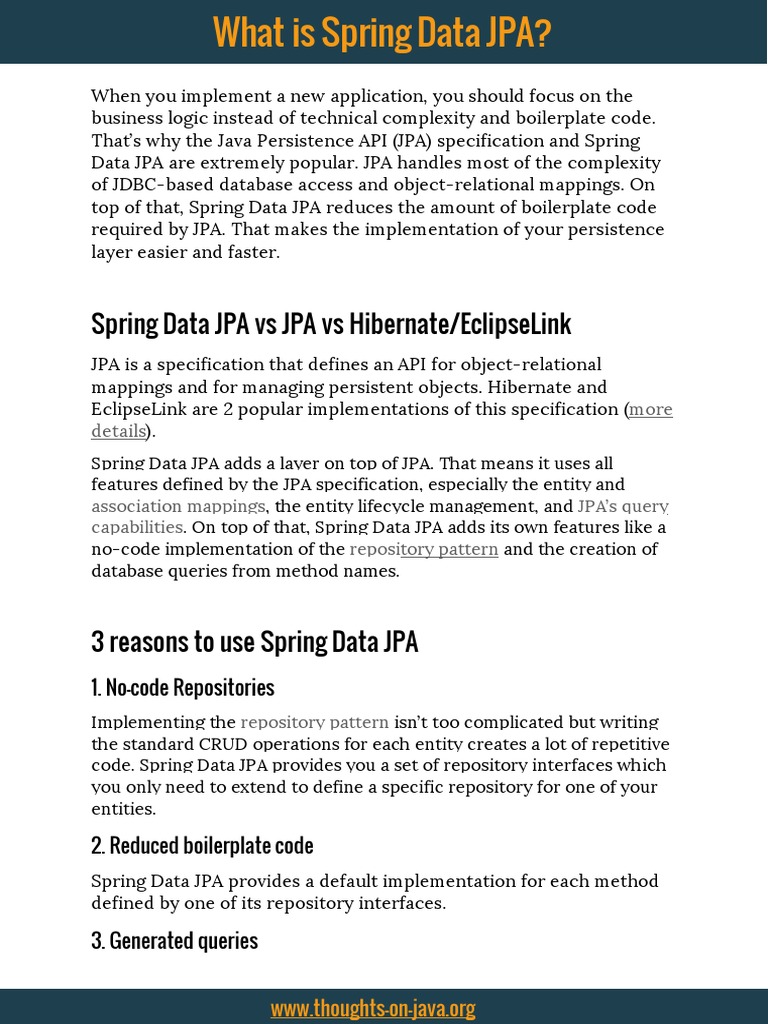 What Is Spring Data Jpa Pdf Pdf Databases Computing Platforms