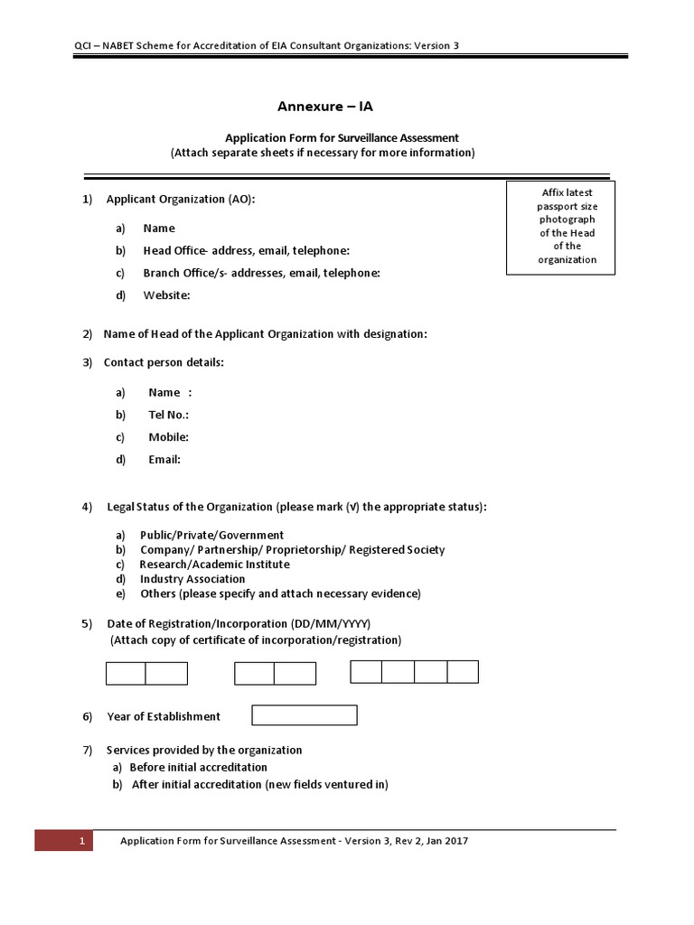 Annexure IA - Application Form For SA | PDF | Environmental Impact ...