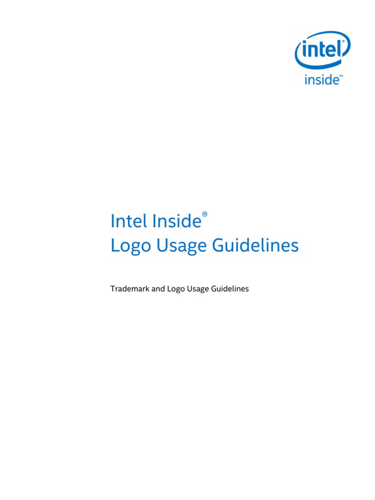 Intel Inside Logo Usage Guidelines PDF | PDF | Logos | Typography