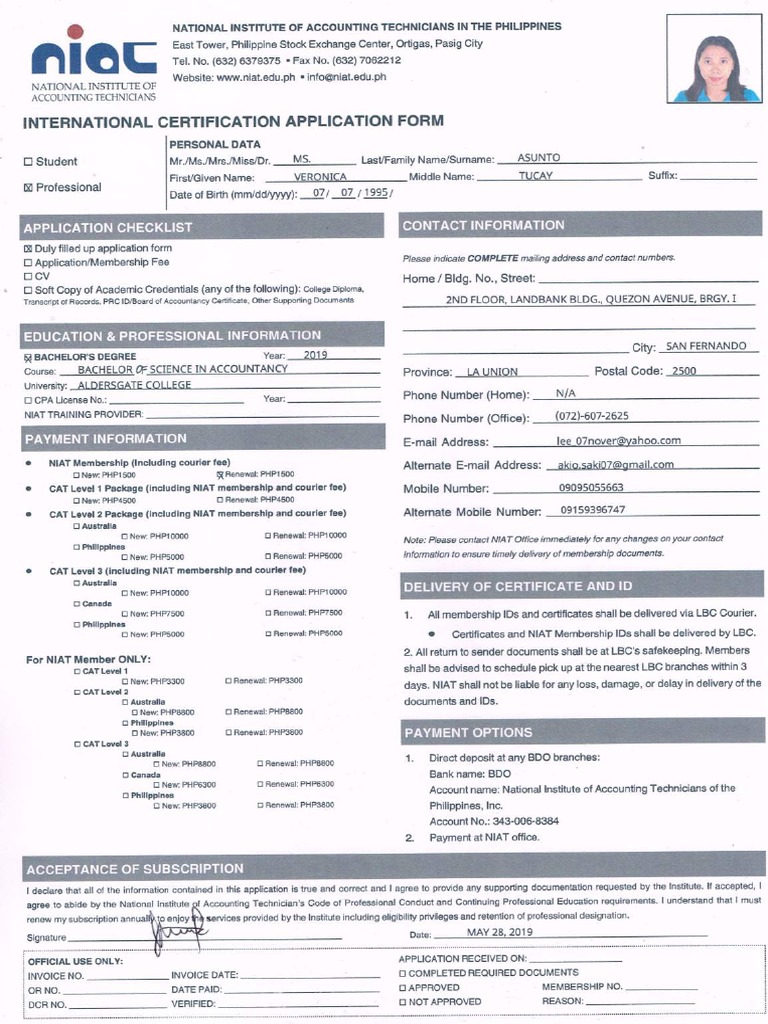 Vta - Duly Signed Form and Deposit Slip PDF | PDF