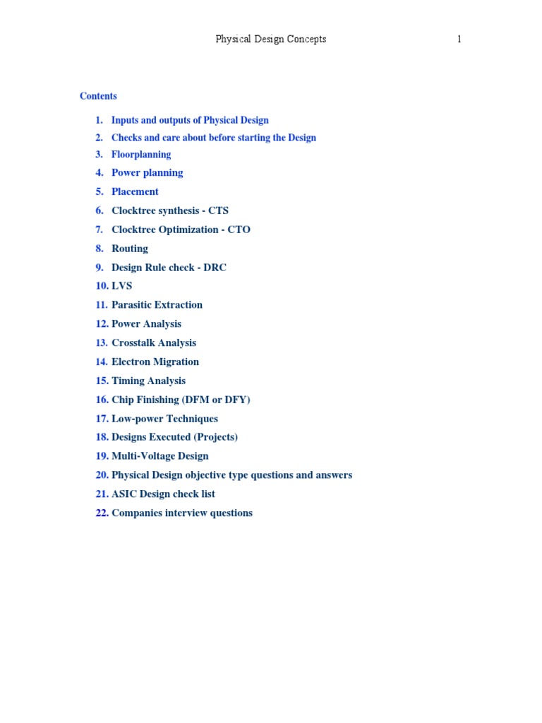 Physical Design Concept PDF | PDF | Electronic Engineering | Digital Electronics