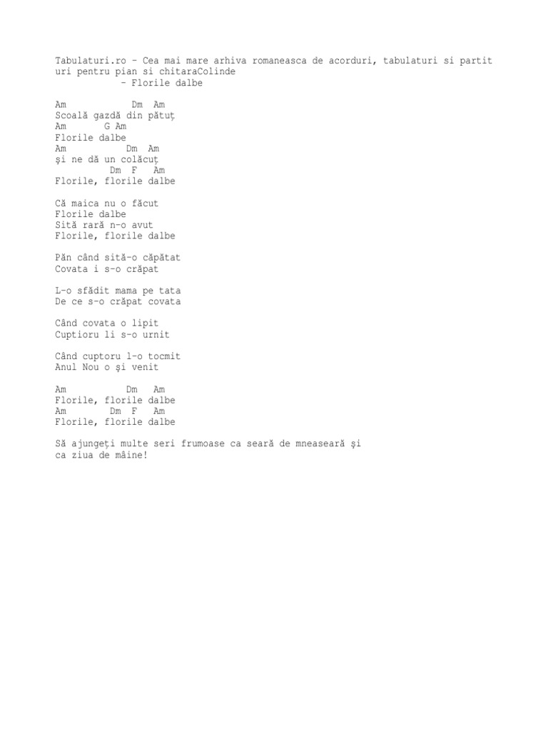 Cea Mai Mare Arhiva Romaneasca de Acorduri, Tabulaturi Si Partituri ...