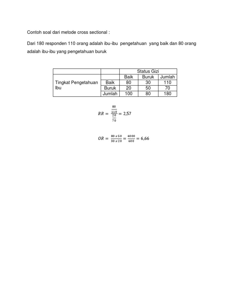 Contoh Soal Dari Metode Cross Sectional | PDF