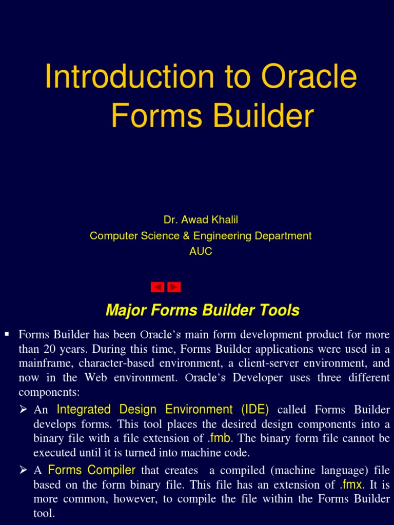 Introduction To Oracle Forms Builder Pdf Web Application Databases