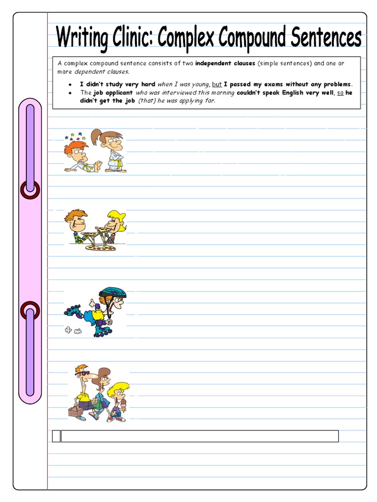 Writing Clinic Complex Compound Sentences Fun Activities Games - 5034 | PDF