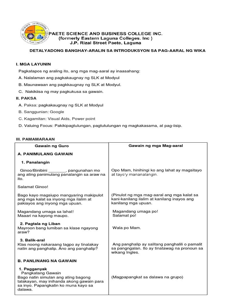 Lesson Plan Pangngalan | PDF