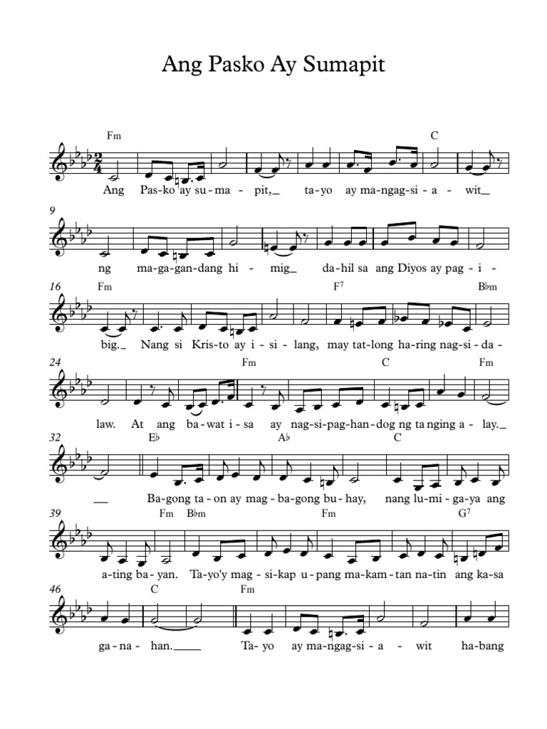 Ang Pasko Ay Sumapit in FM | PDF