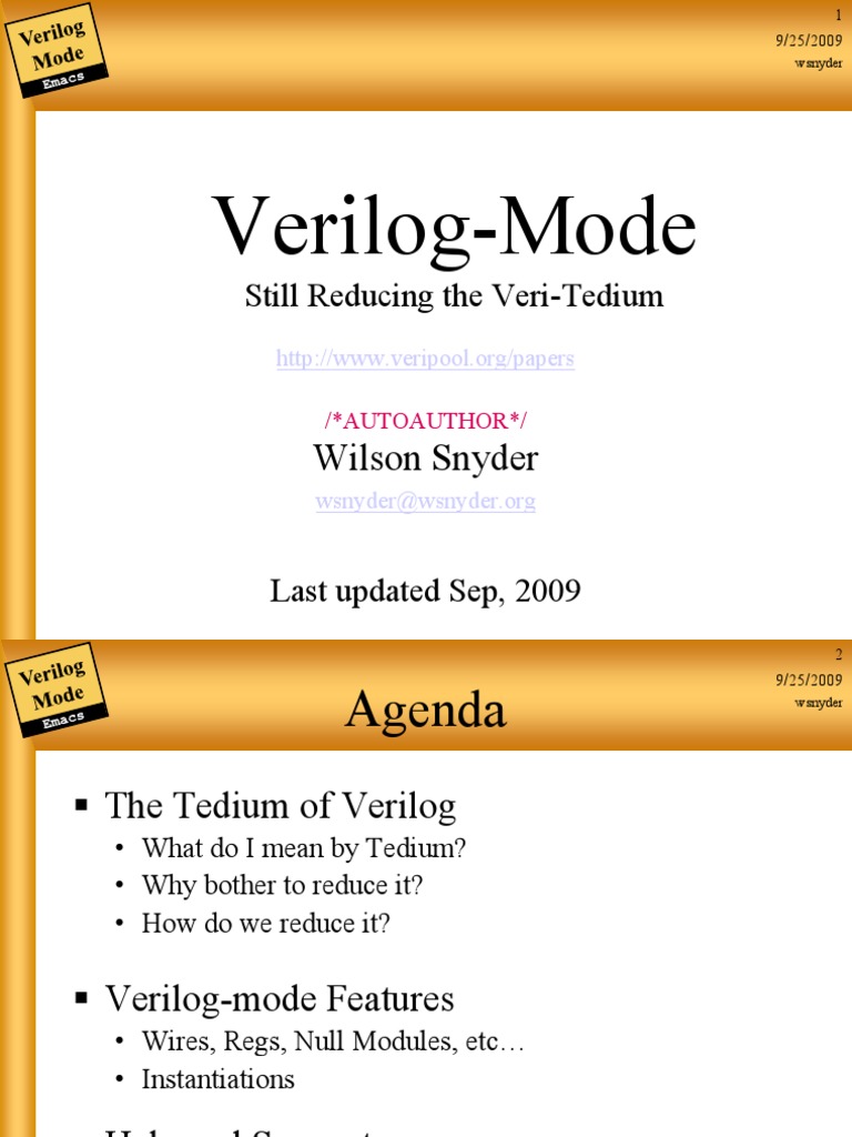 Verilog Mode Veritedium 20090925 Pdf Parameter Computer Programming Computer Programming 2472