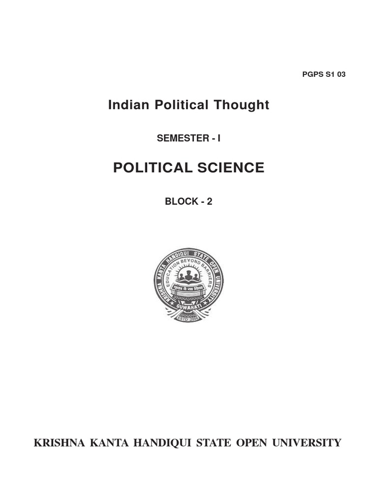 Indian Political Thought Block 2 PDF | PDF | Nationalism | Caste