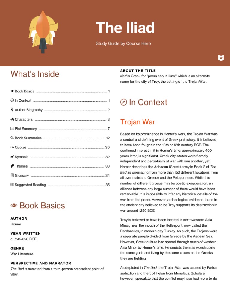 The Iliad - Infographic PDF | PDF | Hector | Achilles