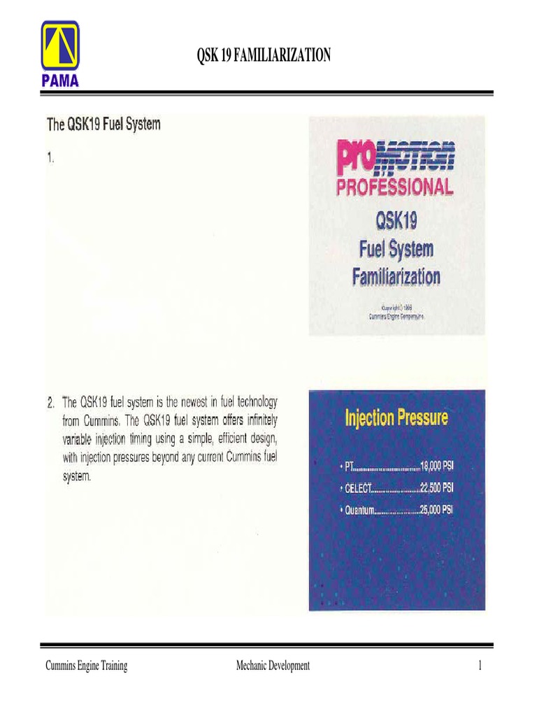 Cummins QSK 19 Fuel System Familiarization | PDF | Vehicle Parts | Vehicles