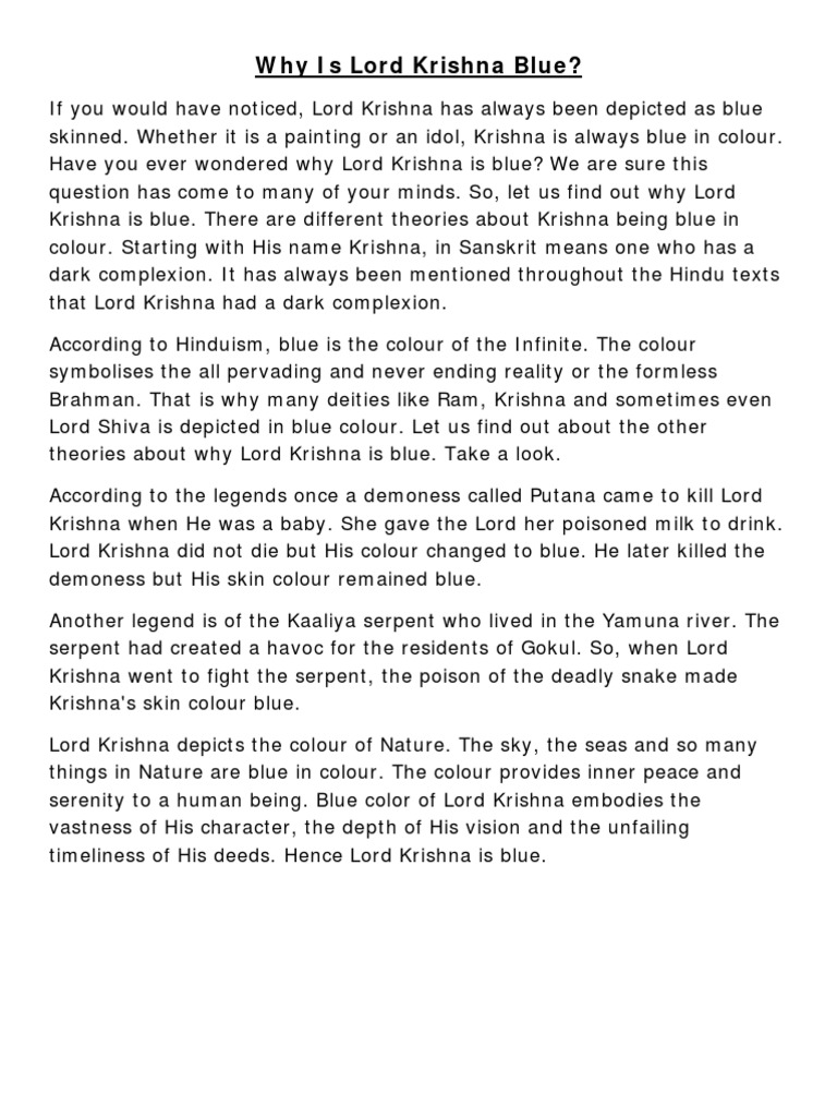 Why Krishna Is Blue | PDF