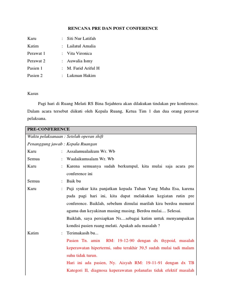 Rencana Pre Dan Post Conference | PDF