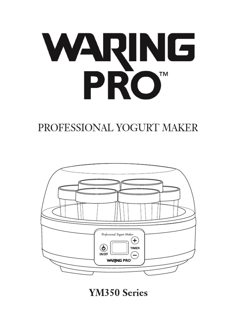 Waring Pro Yogurt Ym350 Manual PDF Yogurt Milk