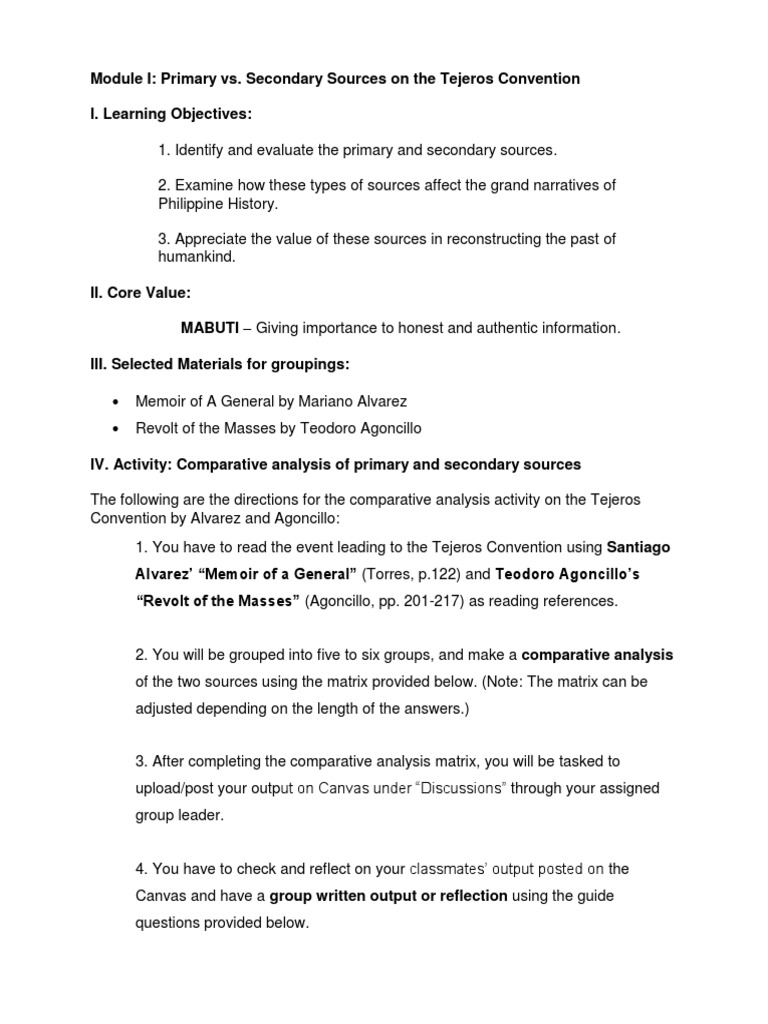 Primary vs. Secondary Sources Analysis | PDF | Rubric (Academic ...