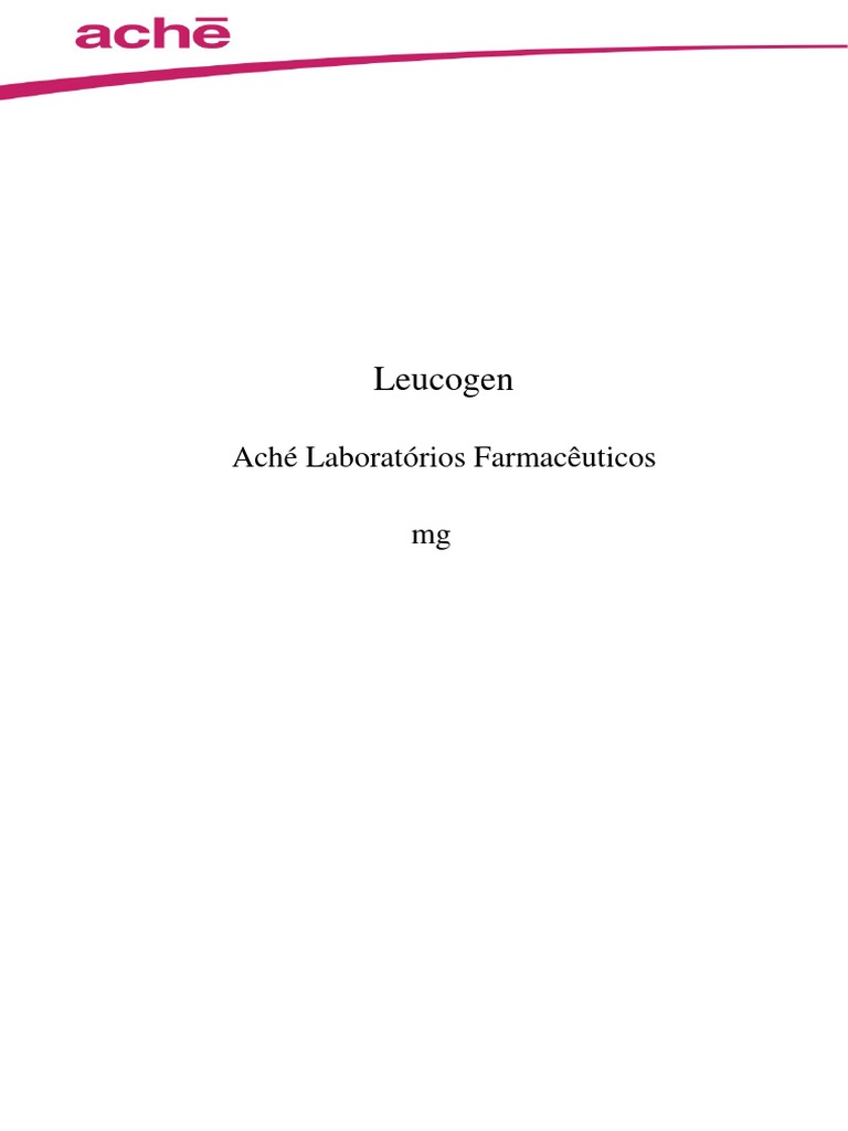 Leucogen 80mg Com 30 Capsulas Manual PDF | PDF | Farmacêutico ...
