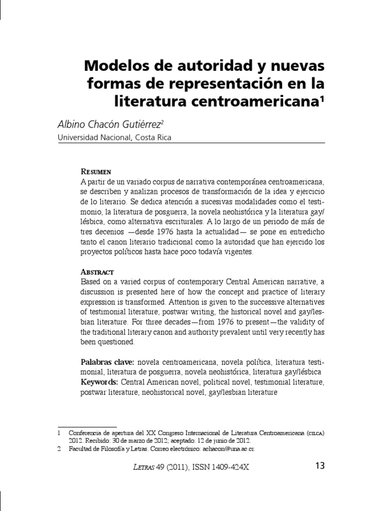 Chacon, Modelos, Centro America | PDF | Testimonio | Costa Rica