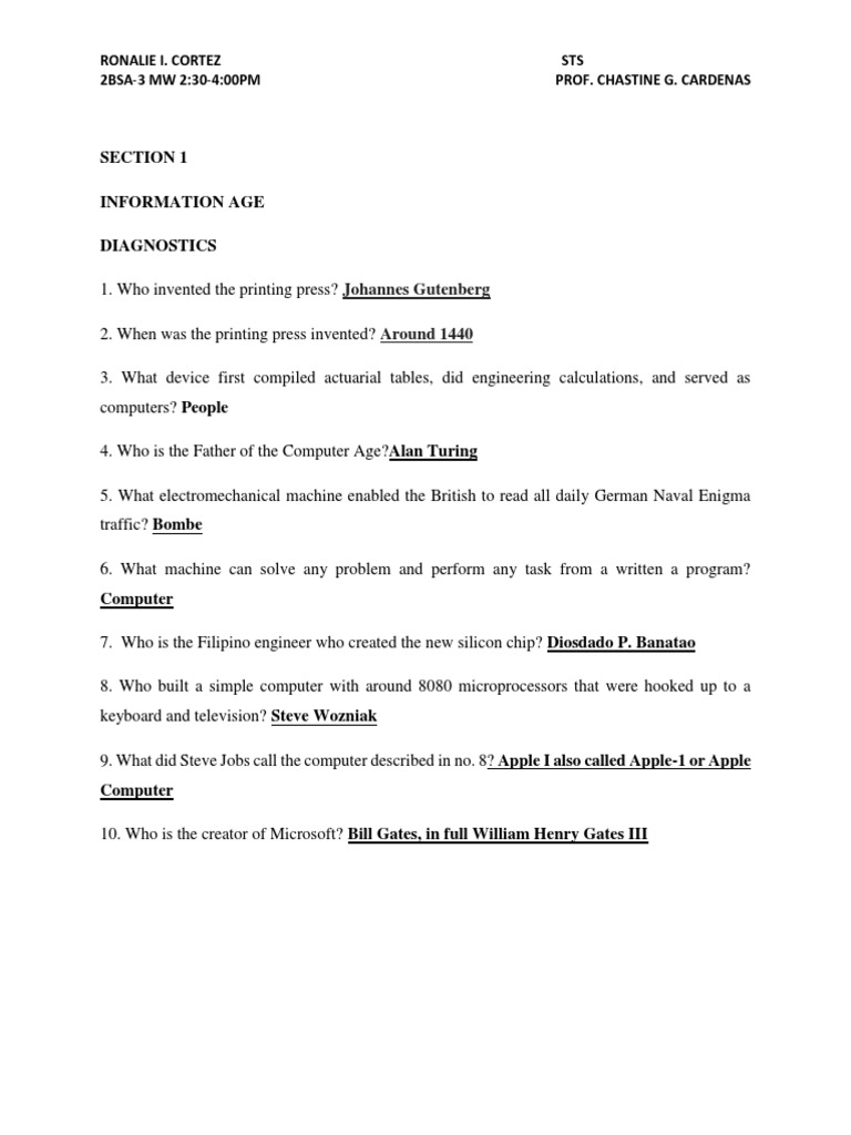 Key Inventions and Discoveries Quiz | PDF | History