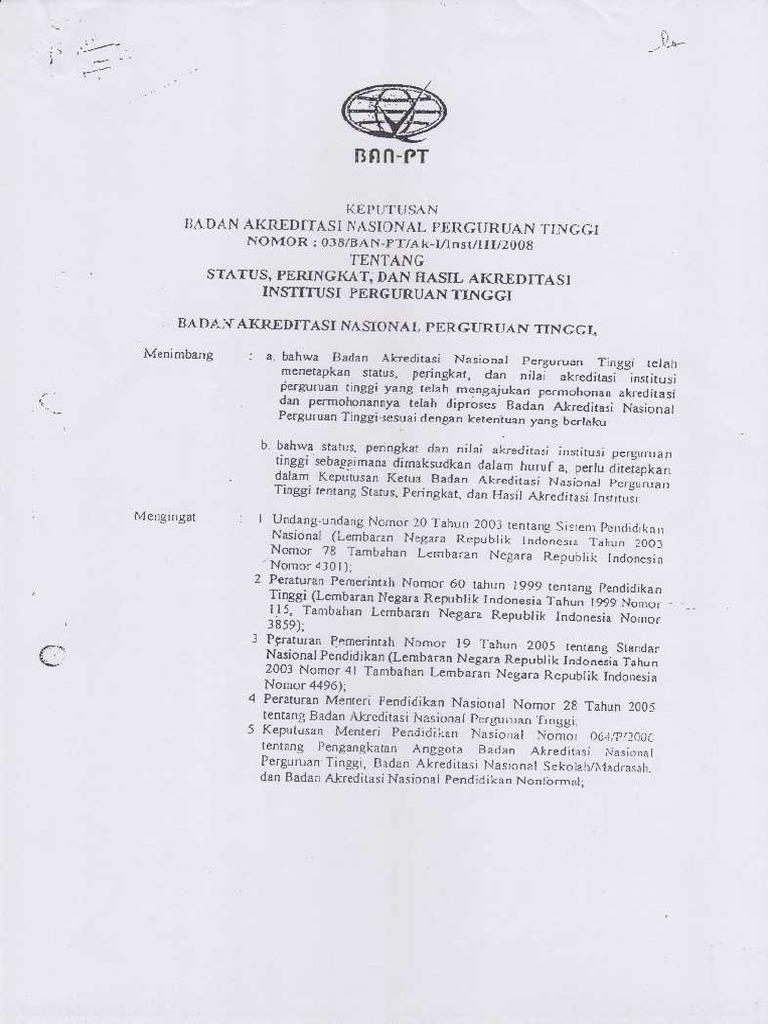 Akreditasi UNP Lama PDF | PDF