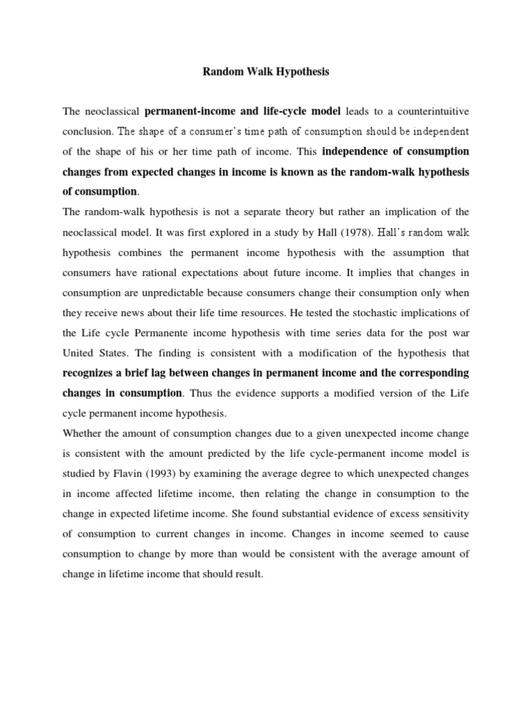 Random Walk Hypothesis | PDF | Income | Economics