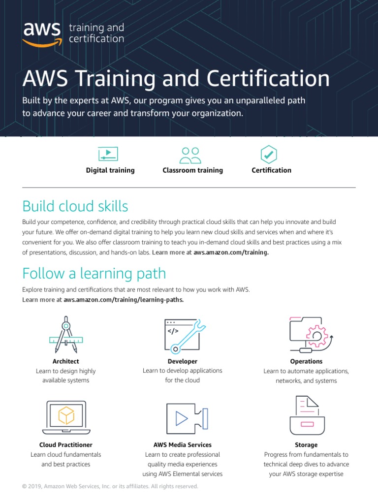 AWS Training & Certification Overview - Flyer PDF | PDF | Amazon Web ...