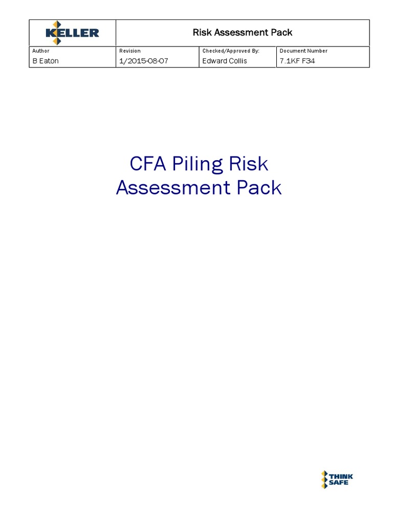 Risk Assement For Piling PDF | PDF | Welding | Construction