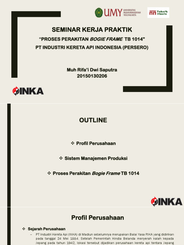 Seminar KP PT Inka | PDF