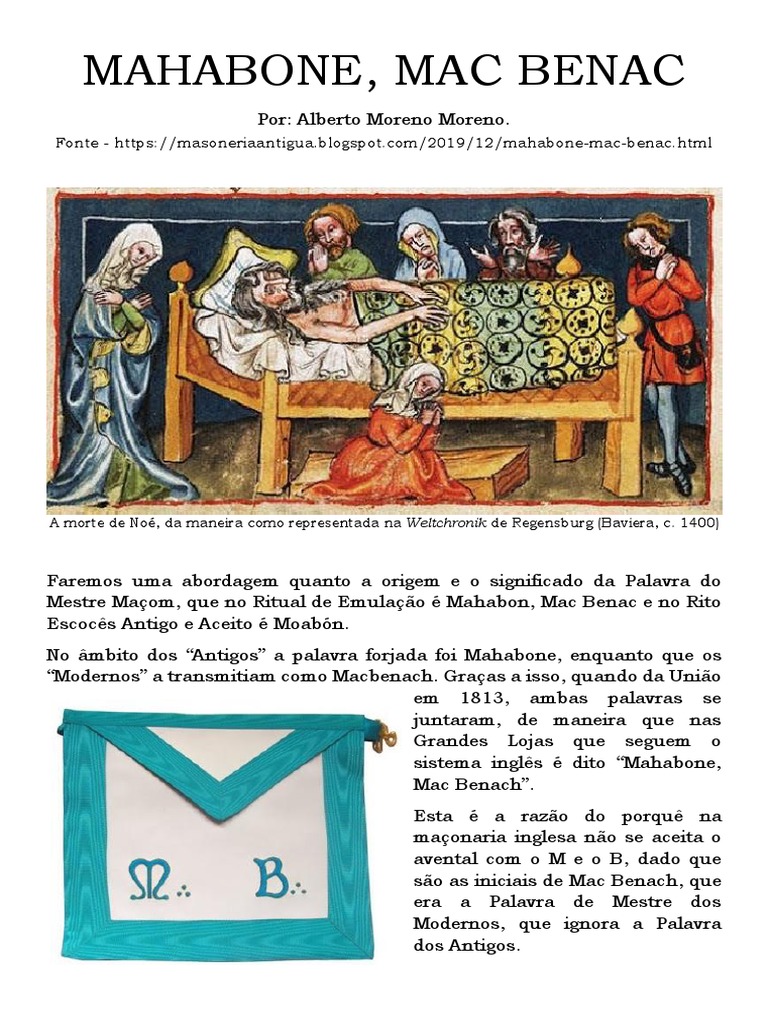 Artigo MAHABONE - Alberto M Moreno | PDF | Loja Maçônica | Maçonaria