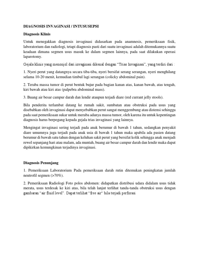 Diagnosis Intususepsi N Disentri Basiler | PDF