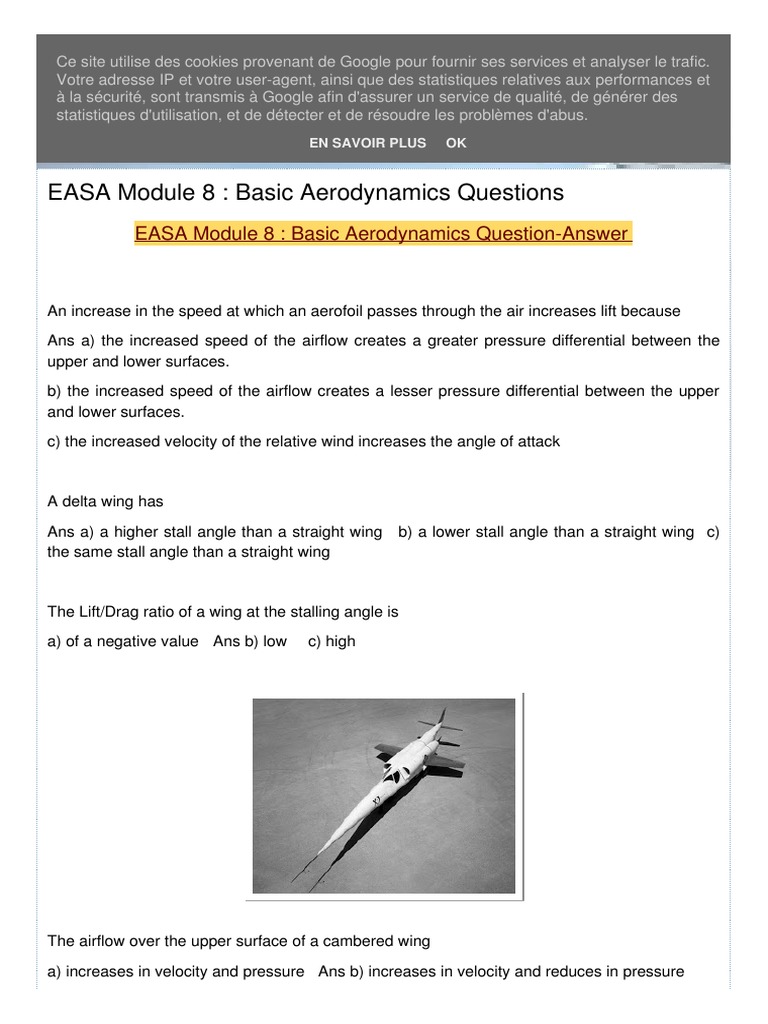 Aero Technology Easa Module 8 Basic Aerodynamics Questions | PDF ...