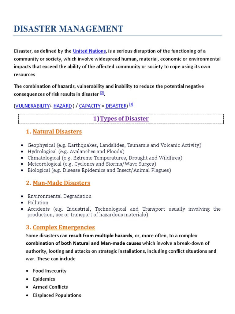 Disaster Management - SUMMARY | PDF | Emergency Management | Hazards