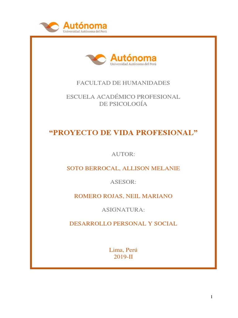 Esquema Proyecto de Vida Profesional | PDF | Análisis FODA | Planificación