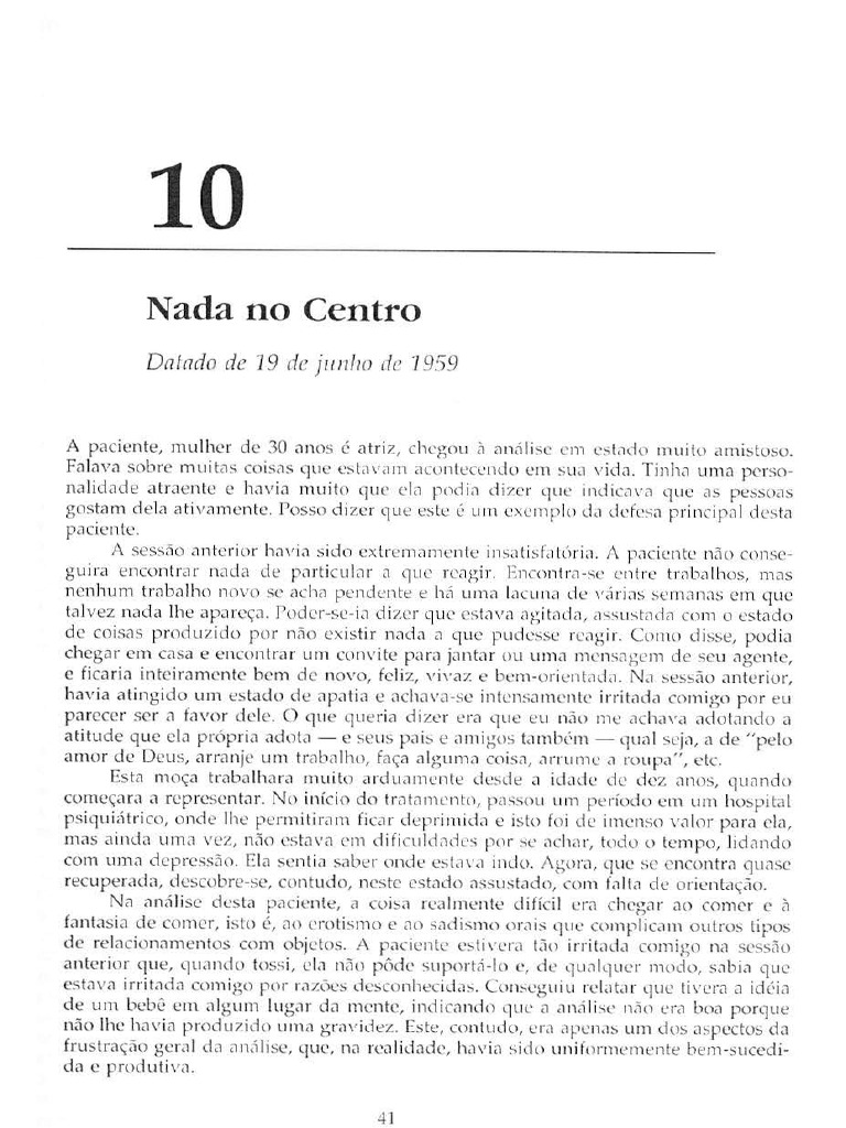WINNICOTT, Donald W. Nada No Centro (1959) - in WINNICOTT, Clare. SHEPHERD, Ray. DAVIS ...