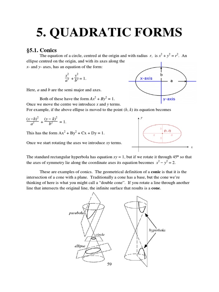 Quadratic Forms | PDF | Eigenvalues And Eigenvectors | Line (Geometry)
