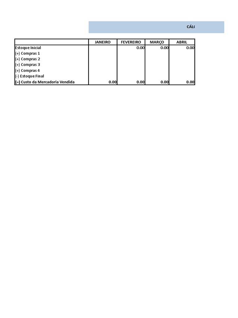 Calculo Do CMV - Custo Da Mercadoria Vendida | PDF