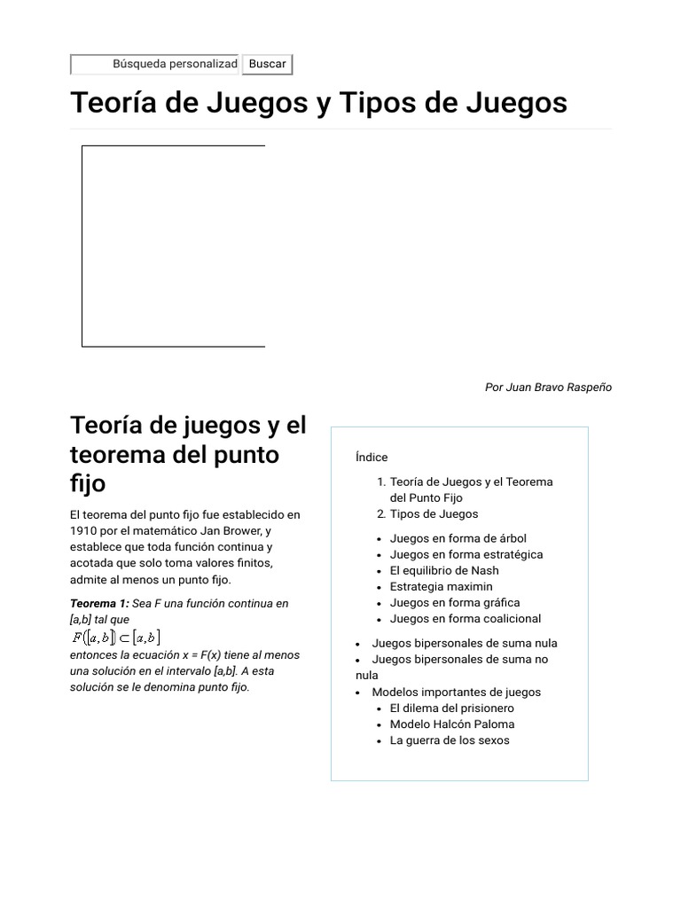 Teoría de Juegos - Tipos de Juegos | PDF | Teoría de juego | Matriz ...