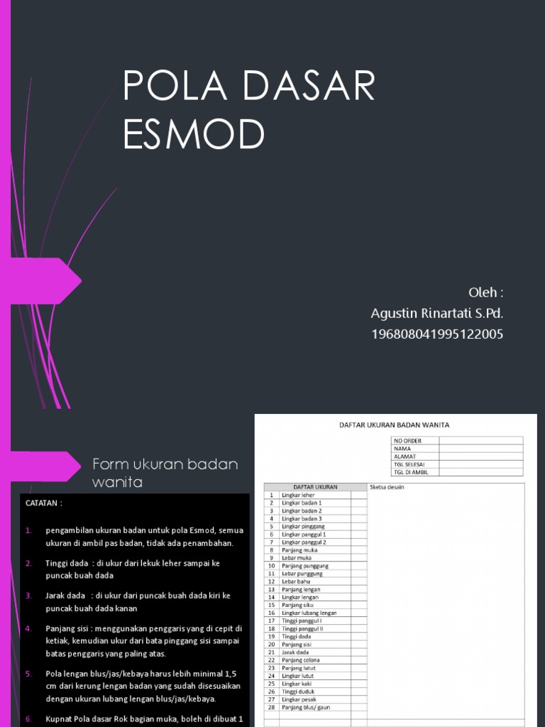 Pola Dasar Esmod | PDF