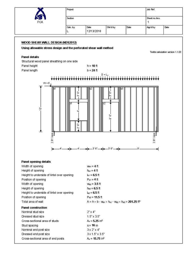 ASD Perforated Shear Wall PDF | PDF | Buckling | Young's Modulus
